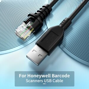 (2PCS) Barcode Scanner USB Cable for Honeywell MS9520 MS5145 MS1690 MS1890 MS9524 MS9535 Voyager MS9540 MK9540 MS9541 MS9544 MS9590 MS9590i Fusion MS3780 Barcode Scanner Cord Barcode Scanner Cable