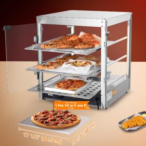 WeChef 3-Tier Commercial Food Warmer Display Pizza Warmer Countertop Pastry Warmer for Restaurant Cafe Buffet 20x20x24