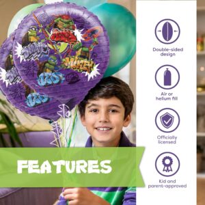 Teenage Mutant Ninja Turtle Balloons | 2 Pack | TMNT Ninja Turtle Party Decorations and Supplies | Sticker