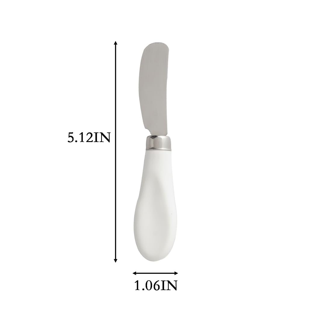 Brother Yixiu 2Pcs Ceramic Handle Butter Knife Stainless Steel Butter Knife Tableware, Kitchen Butter Knife Cheese Knife, Jam Spatula, Household Cheese Knife