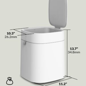 IntreLife Automatic Trash Can, 3.5 Gallon Self-Sealing and Self-Changing Smart Trash Can, Rechargeable Touchless Motion Sensor Trash Bin with Lid for Bathroom Kitchen Office Bedroom(White)