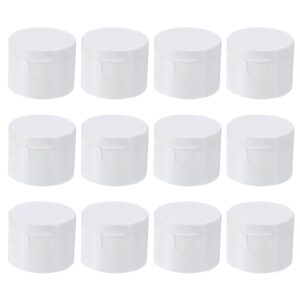 patikil 28/410 replacement flip caps, 12pcs inner dia 1.1" plastic reusable non-spill bottle lid for paint dispensing squeeze shampoo drinking bottles, white