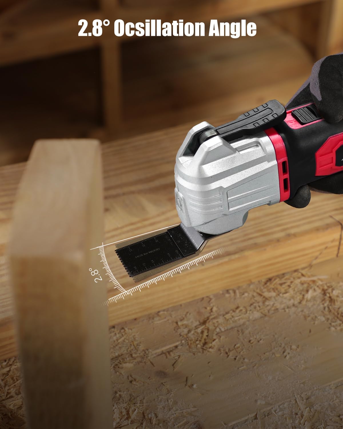 AVID POWER Cordless Oscillating Tool 20V Battery Powered Oscillating Multitool with 2.8° Oscillation Angle, Variable Speed Oscillating Saw w/ 31Pcs Accessories for Scraping/Cutting & Sanding - Red