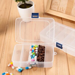 2 PACK Transparent Plastic Bead Organizers (5 Grids),Craft Organizers and Storage Beads Organizer, Art DIY, Crafts Jewelry Storage, Fishing Tackles, Size 5.51 x 3.54 x 1.38 in