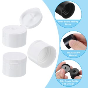 PATIKIL 28/410 Replacement Flip Caps, 12Pcs Inner Dia 1.1" Plastic Reusable Non-Spill Bottle Lid for Paint Dispensing Squeeze Shampoo Drinking Bottles, White