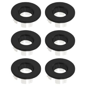 gvrgo sink overflow ring, brass round hole bathroom accessary, kitchen bathroom sink basin trim overflow cover rings hole insert - black 6pcs