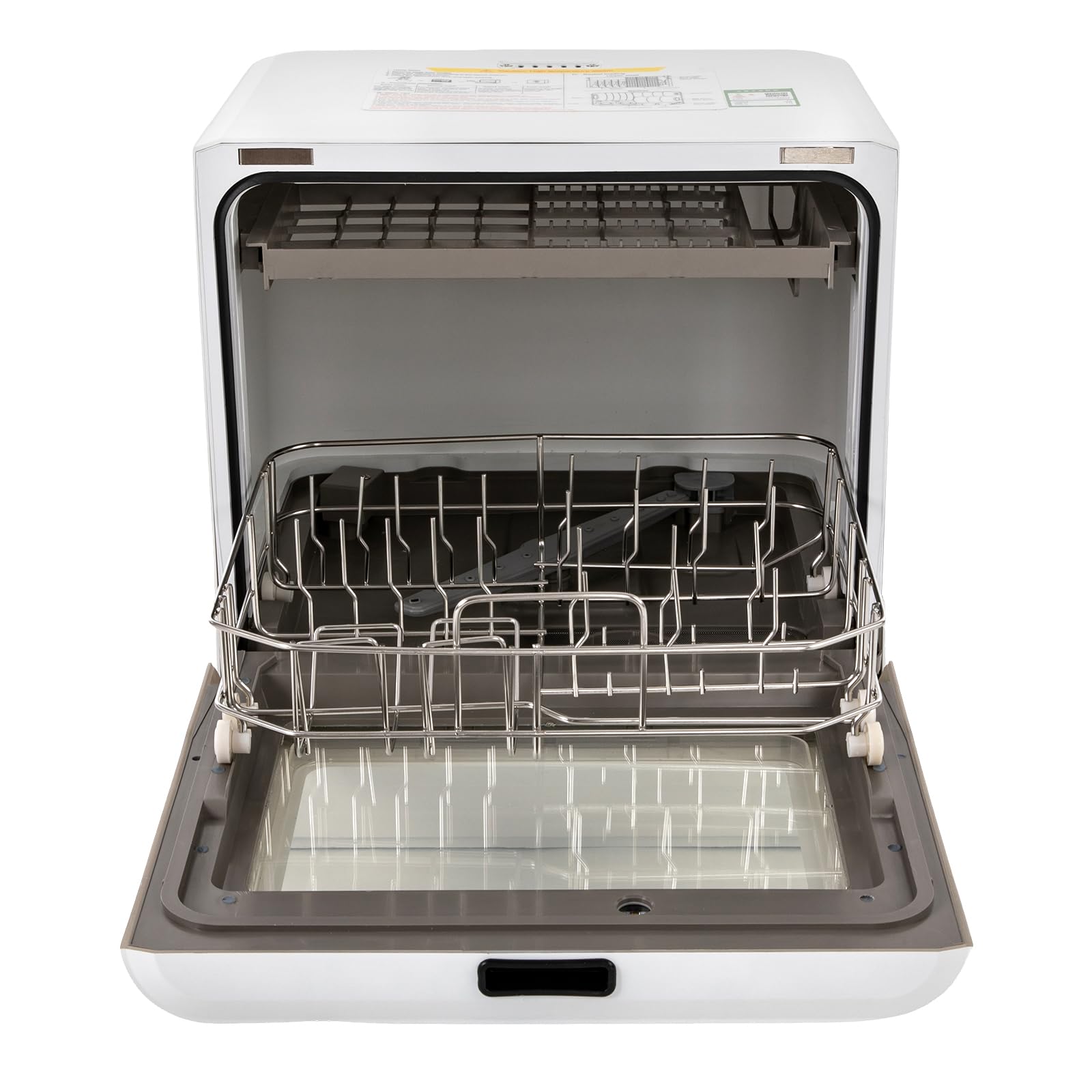 QLK-T08 800W Portable Countertop Dishwasher, 110V 4 Cleaning Functions (White)