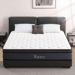 vantto full mattresses, 12 inch memory foam hybrid mattress, pocket spring mattress in a box for motion isolation, strong edge support, pressure relief and supportive, certipur-us