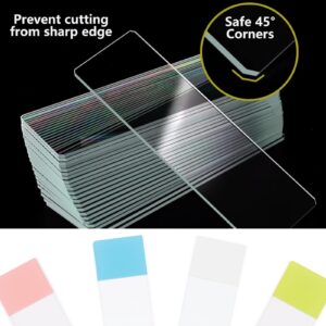 50 Pcs Frosted Microscope Slides with 100 Pcs 22x22mm Square Coverslips Cover Glass for Microscopes