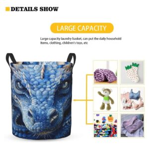 Foruidea Blue Dragon Laundry Basket,Laundry Hamper,Collapsible Storage Bin, Oxford Fabric Clothes Baskets,Nursery Hamper For Home,Office,Dorm,Gift Basket