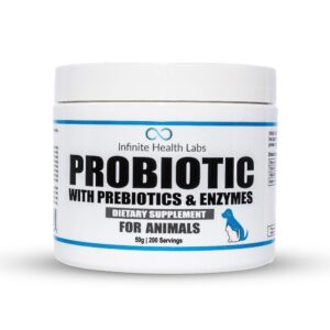 probiotics for dogs and cats - vet formulated made in usa pet prebiotic & enzyme powder for digestive, gut & immune health - 200 servings (50 g)