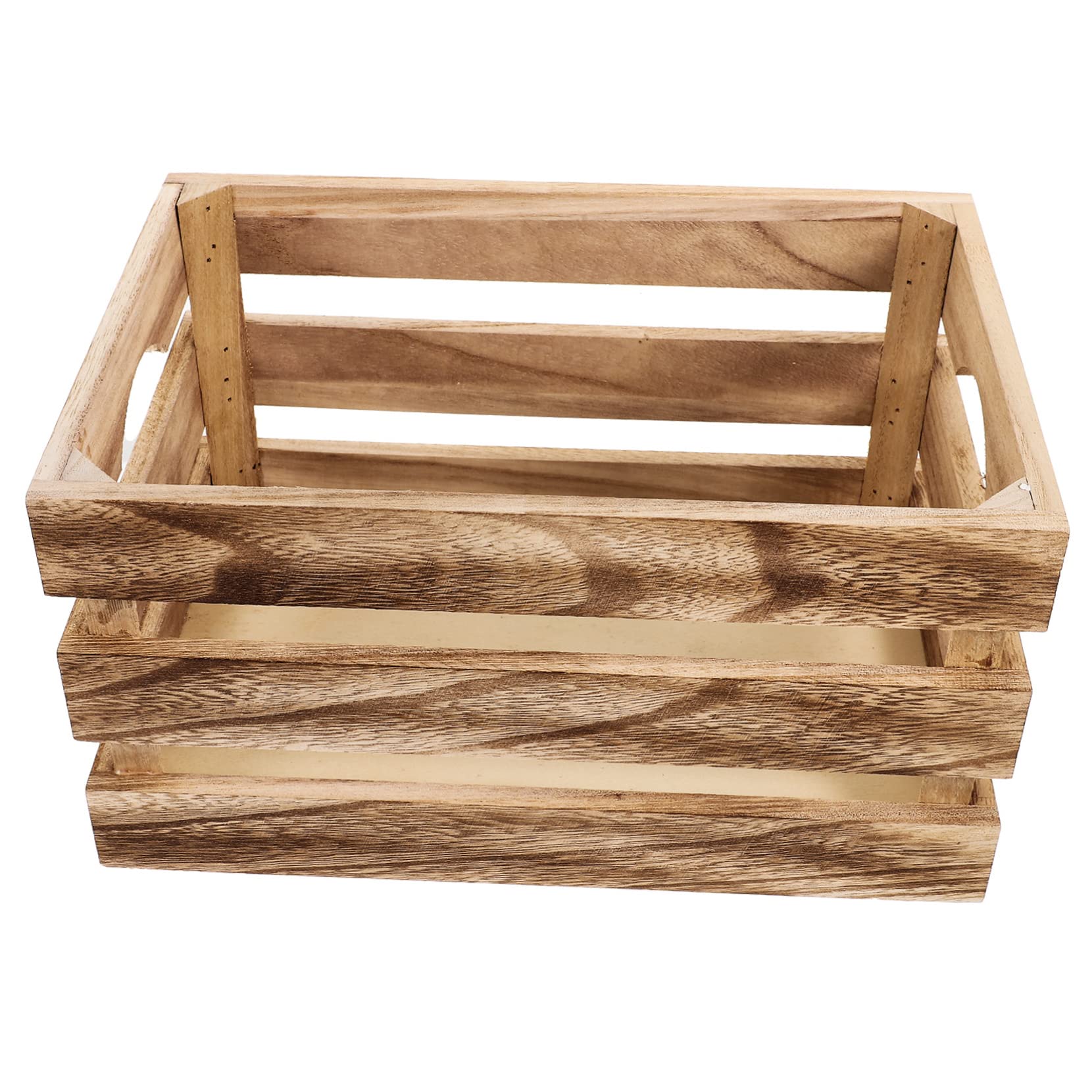 Cabilock Storage Box Sundries Holder Wood Crates for Storage Sundries Organizer Housewarming Present Wooden Office Basket Laundry Room Clothes Basket Large Storage Holder Storage Basket