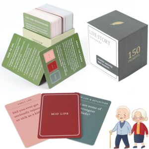 150 life story interview kit cards - tales life story interview kit- get to know parents and grandparents for family game night with curated question cards