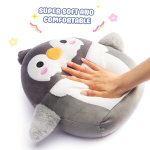 PLAYNICS Large Penguin Plush Pillow Stuffed Animal Toy,Big Size Cute Soft Toys 16" Fat Kawaii Hugging Pillows Cuddle Huggable Plushie,Gift for Kids