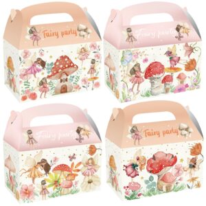 cieovo 24 pack fairy party cardboard treat box cute fairy birthday party favor boxes goody treat boxes for floral fairies theme birthday baby shower supplies