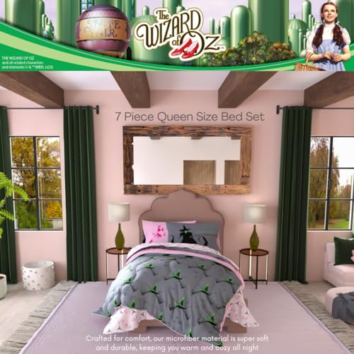 Franco Collectibles The Wizard of OZ Bedding 7 Piece Super Soft Reversible Comforter and Sheet Set with Sham, Queen, (Officially Licensed Product)