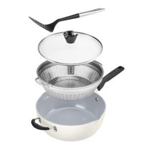 Cuisinart Preferred Pan 4-Pc Set - Crème de la Creme (4.5 Qt. Multi-Purpose Pan w/Cover, Steamer, Slotted Turner)