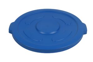 plastic prince round trash can lid compatible with 55 gallon plastic prince container, blue