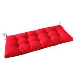 artplan outdoor 48 inch bench cushion tufted for outdoor furniture, 48"x18"x4" wicker patio loveseat cushion all weather,red