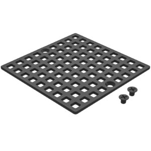 4" matte black shower drain cover - square floor drain cover replacement - hair catcher/drain strainer for bathrooms, showers, and sinks - sus304 stainless steel & cupc certified