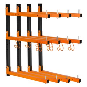 diytunings folding lumber rack wall mount orange 720 lb durable garage wood organizer wooden shelf workshop storage metal bracket racks for outdoor indoor wall shelving 4 pack