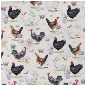 roosters cotton calico fabric (1 yard) – printed sewing fabric by the yard – lightweight precut fabric for sewing clothes, homeware, & other accessories – diy craft fabric