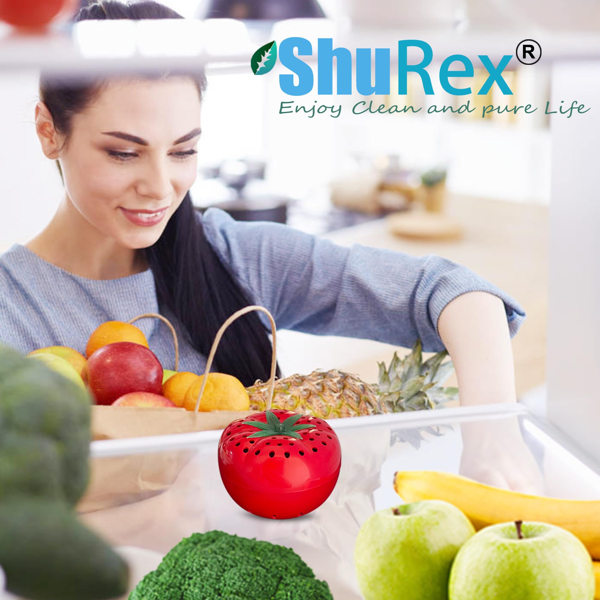 ShuRex Produce Freshness Preserver Saver Kit- Keep Fruits and Vegetables Fresh Longer, Ethylene Gas and Odor Absorber in Refrigerator (2 Pack)