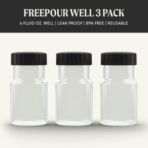 Flaskap FreePour Extra Wells, Plastic, 3-Pack