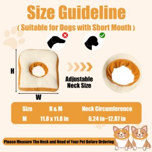 HOMBYS Soft Dog Cone for Dogs and Cats, Cute Toast Shapes for Claming Dog Fluffy, Adjustable Dog Collar Alternative After Surgery, Protective Elizabethan Collar for Dogs Recovery Stop Licking-M