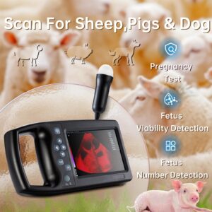 J1 Vet Ultrasound Machine Portable Veterinary Handheld Scanner B-Ultra Sound with 3.5MHz Probe for Pregnancy Pig,Sheep,Dog use