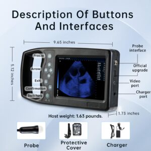 J1 Vet Ultrasound Machine Portable Veterinary Handheld Scanner B-Ultra Sound with 3.5MHz Probe for Pregnancy Pig,Sheep,Dog use