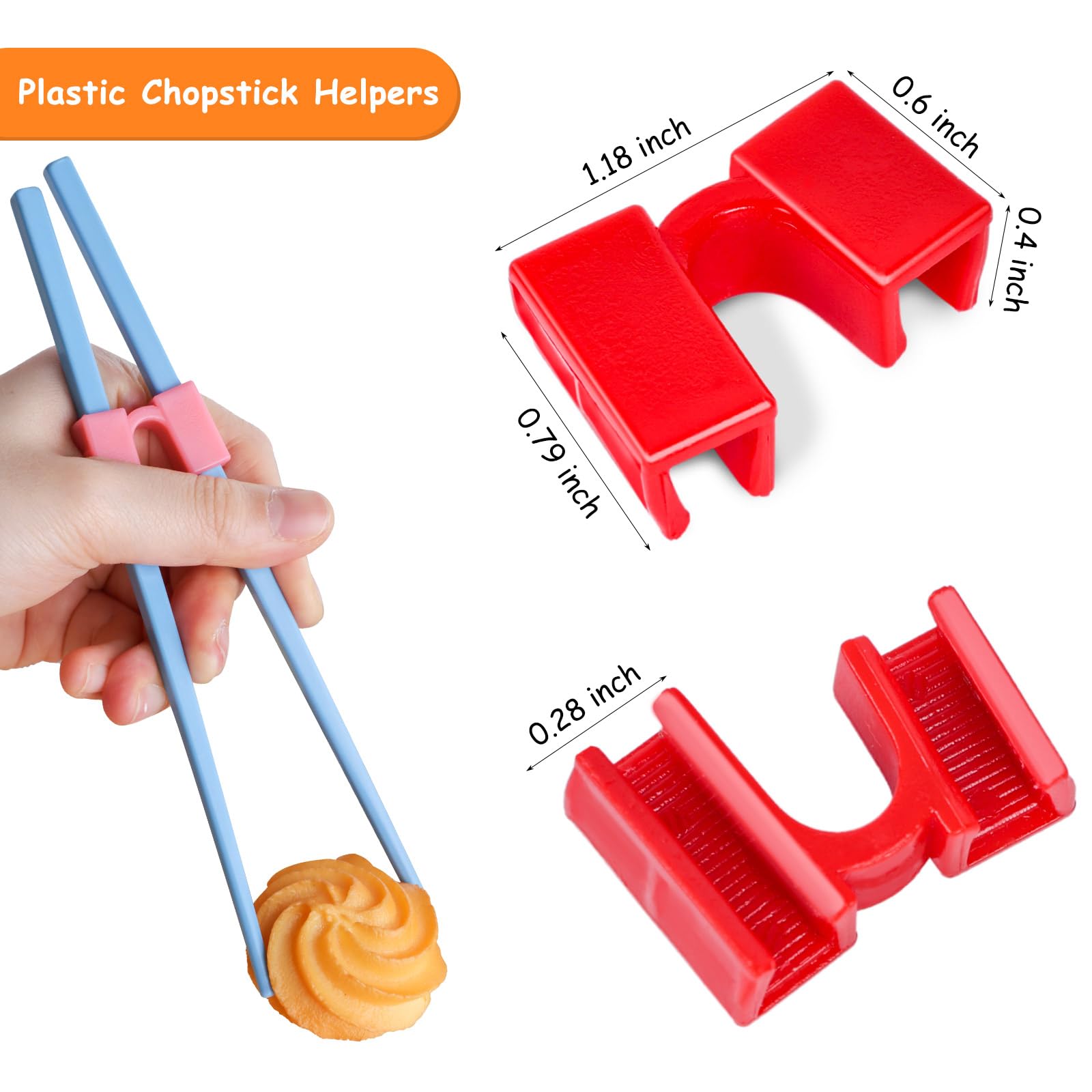 5 Pairs Reusable Chopsticks Holder Non Slippery Chopsticks Helper for Replaceable Practice Chopsticks Heat Resistant for Many Age, Kids, Adult, Beginner, Trainers or Learner (Multi Color)