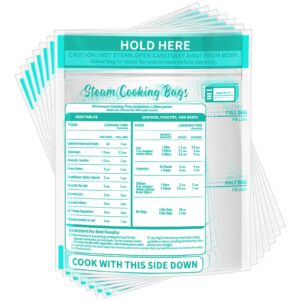 resurhang 100 pack zipper microwave steam bags reusable steam cooking bags for vegetables potatoes and meat