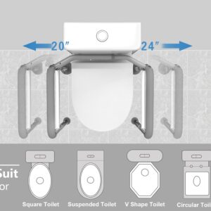 Delog Toilet Safety Rails 350 lb - Adjustable Toilet Safety Frame & Rails, Toilet Safety Rail for Elderly Adults, Toilet Handles for Seniors, Toilet Bars for Elderly & Handicap