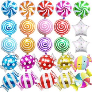 candy balloons candyland party decorations - 25pieces candy foil balloons for kids sweet candy birthday party decorations candyland baby shower supplies