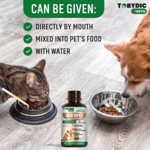 Tobydic Broad Spectrum Herbal Medicine with Probiotic for Cats & Dogs - Prevention & Treatment Helps to Remove Toxins and Parasites -Medication & Supplement Drops - Made in USA