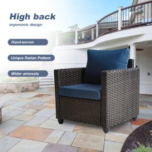 Trenlogne 2 Pieces Wicker Patio Furniture Set Outdoor Conversation Set PE Rattan for Garden Lawn Backyard Porch