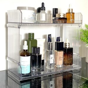 Rusnugic Bathroom Organizer Countertop, Counter Organizer for Bathroom - 2 Tier Sink Organizer Shelf for Vanity Counter Storage, Skincare lotion Perfume Makeup Dresser Countertop Organizer