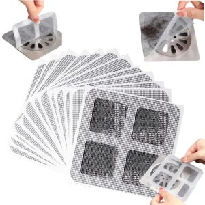 50 pack - shower drain hair catcher mesh stickers, small but useful hair catcher shower drain, disposable shower drain cover hair catcher shower drain mesh stickers, for kitchen, sink, bathtub (50pcs)