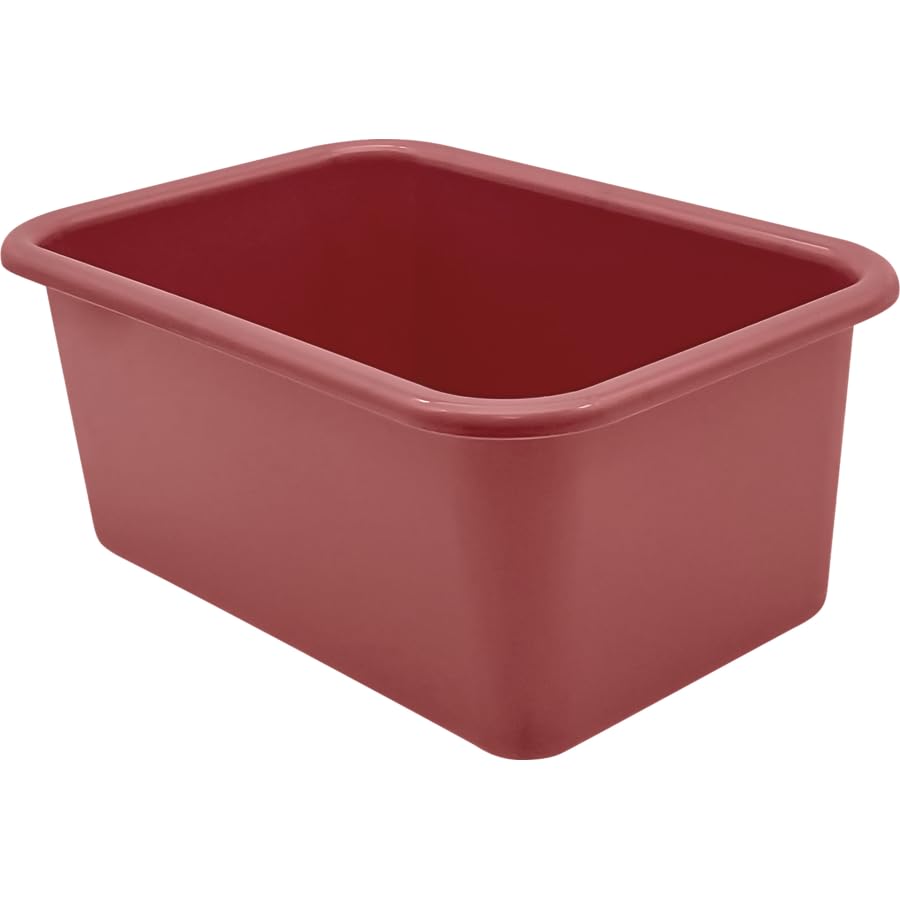 Teacher Created Resources Deep Rose Small Plastic Storage Bin