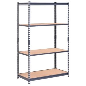 muscle rack ur361860-p 4-tier steel shelving unit 36" wx18 dx60 h in gray