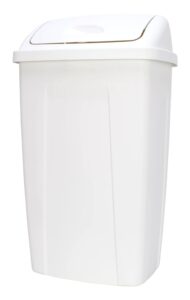 ayoyz 13 gallon trash can, plastic swing top kitchen trash can, white