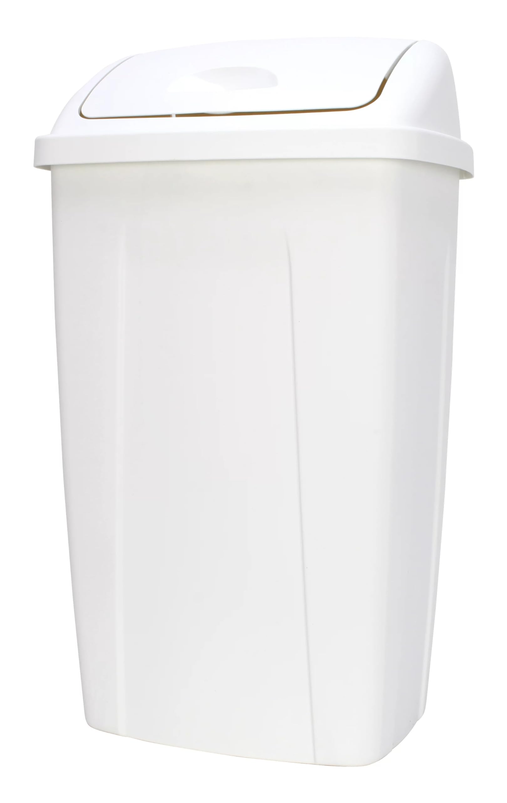 AYOYZ 13 Gallon Trash Can, Plastic Swing Top Kitchen Trash Can, White