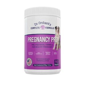 dr orchards pregnancy pro premium dog supplement for pregnancy, prenatal + postnatal, lactation and newborn health support, 90 ct