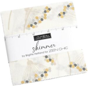 zen chic shimmer charm pack 42 5-inch squares moda fabrics 1840pp, assorted