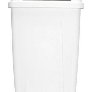 AYOYZ 13 Gallon Trash Can, Plastic Swing Top Kitchen Trash Can, White