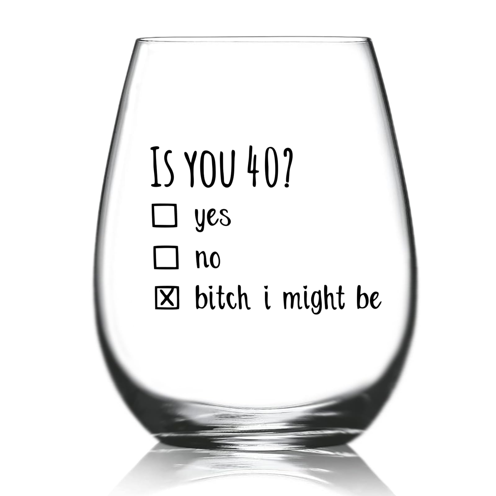 40th Birthday Gifts for Women and Men Wine Glass, Birthday Decorations for Women, Funny Is You 40 Gift Idea for Wine Lovers, 40 Year Old Birthday Gifts for Him, Her, Mom, Dad, Husband, Wife - 16oz