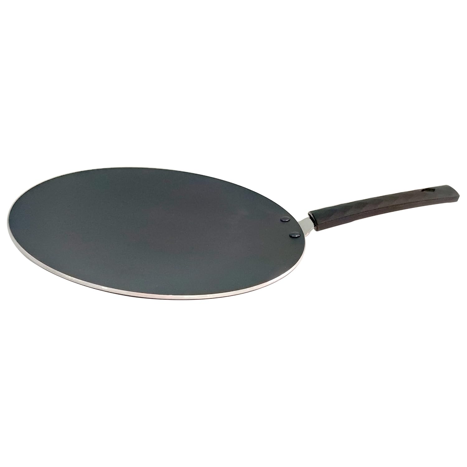 G & D Roti Pan Aluminum Tawa Concave Tava Naan Roti Chapati Multi Tawa Griddle Paratha Crape Pan Comal Indian Chapati Pan Skillet Pan for Omelette Pan 10.8 Inch (3.2 MM), Black