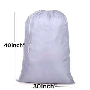 Extra Large Laundry Bag,with Drawstring Closure, 40"x30", for college, dorm and apartment dwellers (Pack of 1) (light grey)