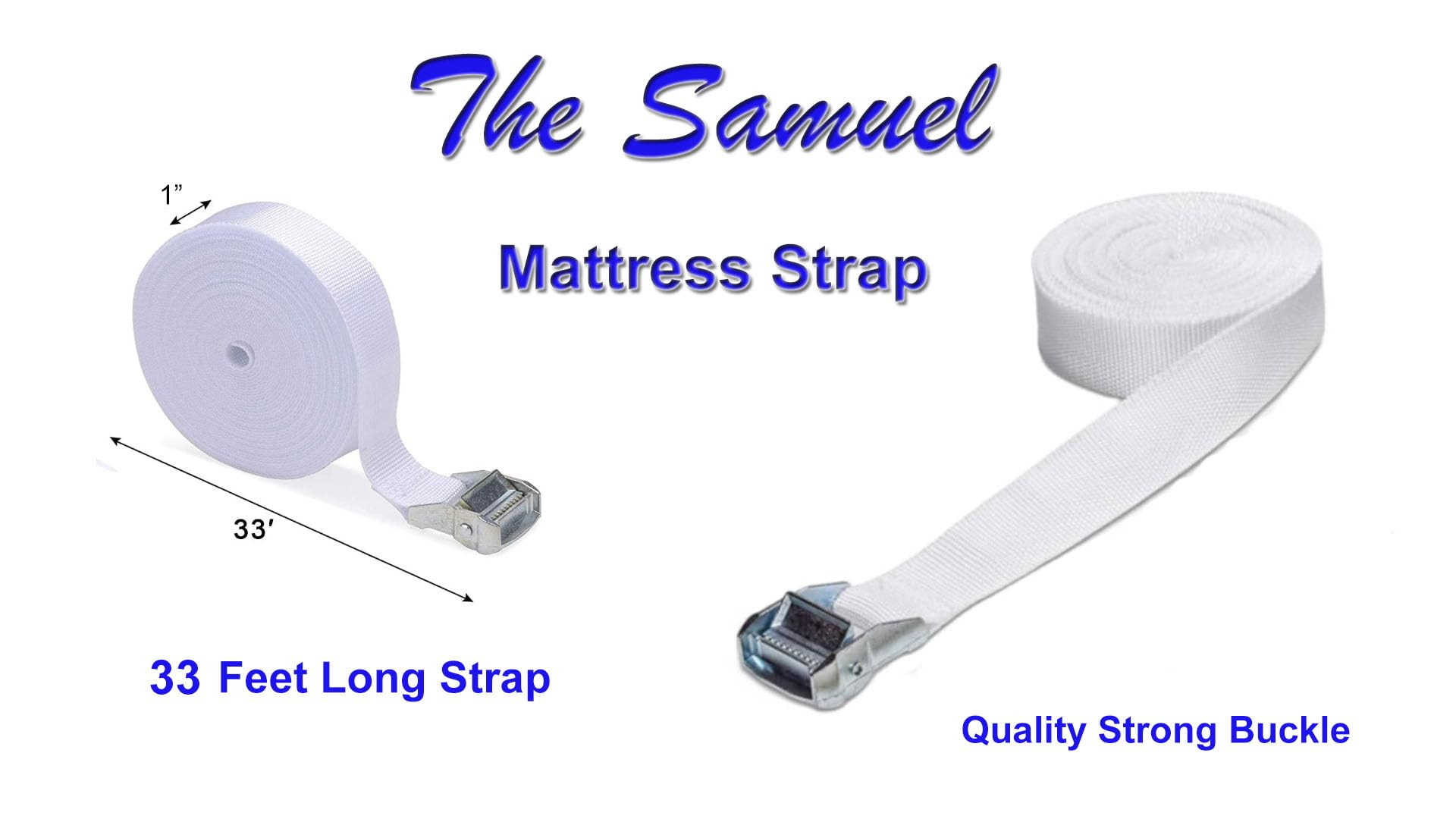 The Samuel Bed Bridge Twin to King Connector Mattress Strap - Twin Connector for Converting Split Twins or Twin XL to King | 33ft Long Mattress Joiner Connecting Belt - Convert Twin Beds into King